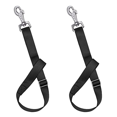 Rosemarie Horse Bucket Strap Hangers,Horse Suppliers Adjustable Nylon Straps up to 700 lbs for Hay Nets, Water Buckets,Barn Hanging-Pratical and Easy Use (2 Pack) (Black)