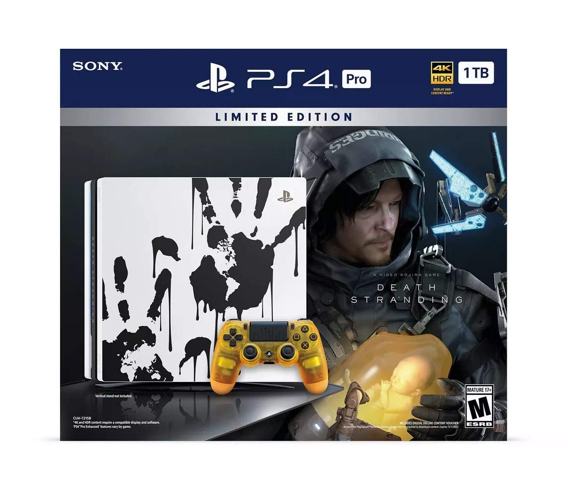 Sony PlayStation 4 Pro Storage Upgrade 1TB SSD Limited Edition Death Stranding Console + Controller + Game Bundle (Renewed)
