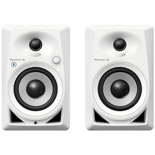 Pioneer DJ DM-40BT Desktop Monitor System with Bluetooth Functionality, 4-Inch (Pair, White)
