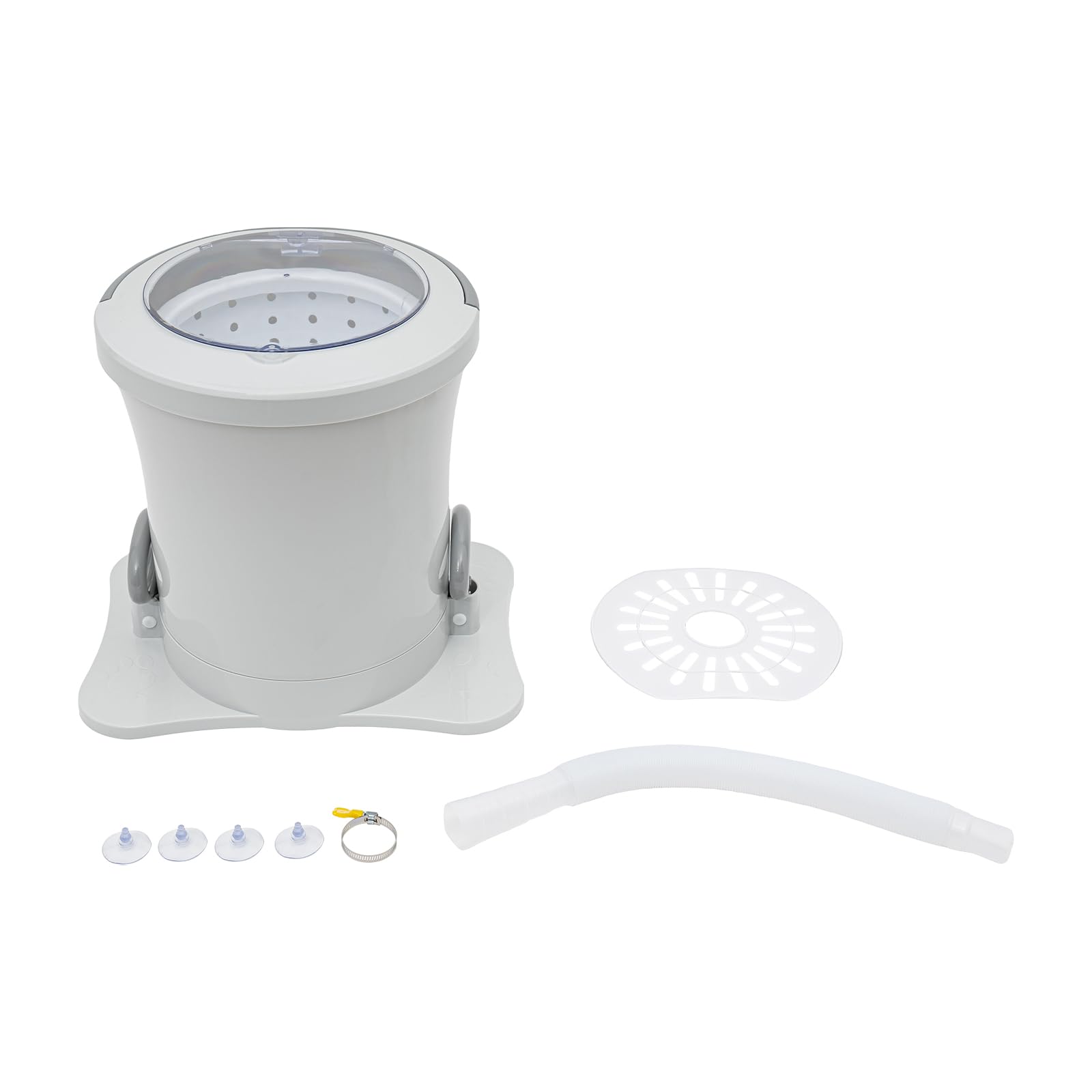 HinLIaDa Mini Manual Dehydrator Washing Machine,Portable Foot Operated Non-Electric Dehydrator, Compact Washer Spin Dryer for Baby Clothes, Underwear or Small Items, Apartment, Dorm, Camping (White)