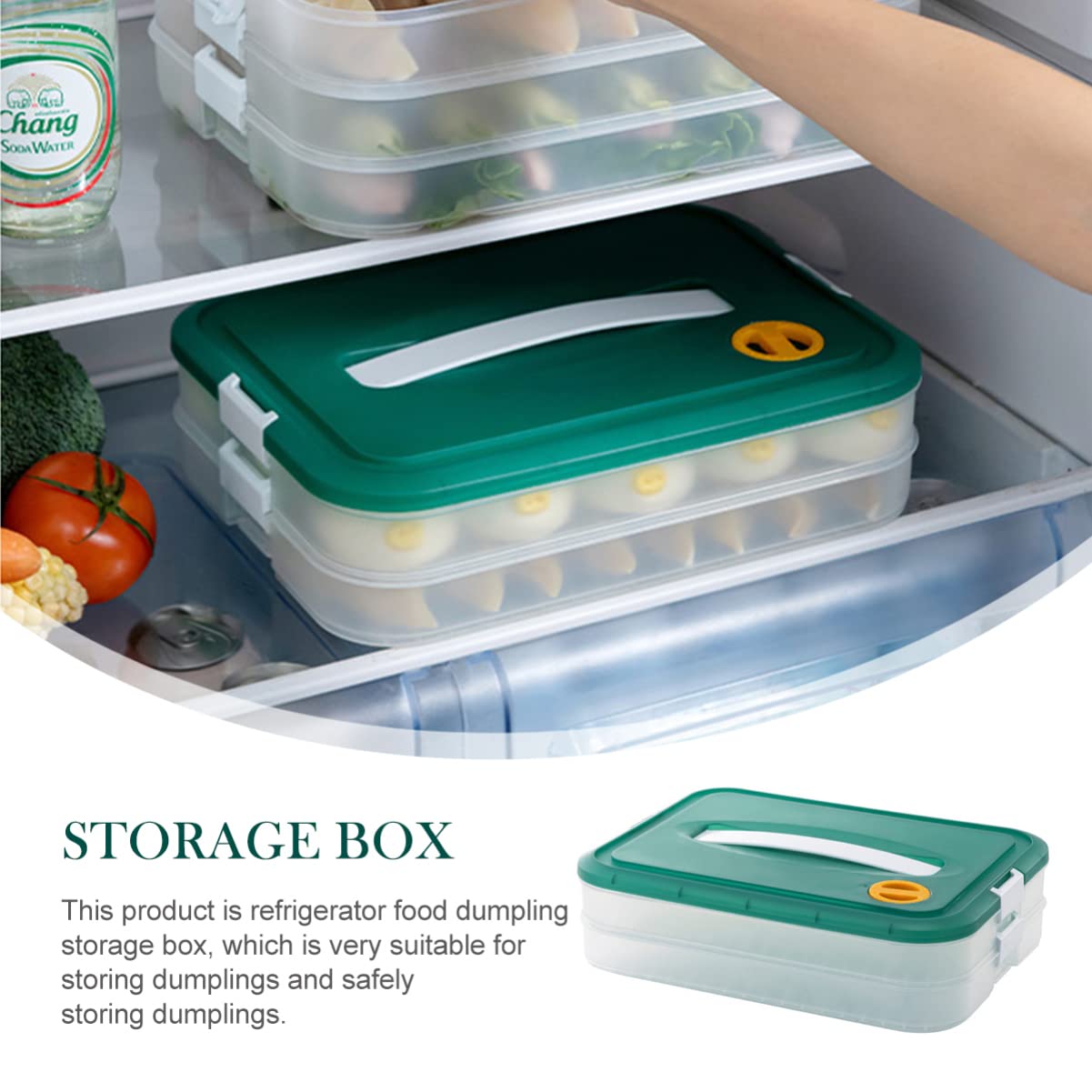 DOITOOL Refrigerator Drawer Organizer Refrigerator Food Storage Box Box Crisper Plastic Ravioli Plate Dumpling Organizer Box Fridge Egg Organizer