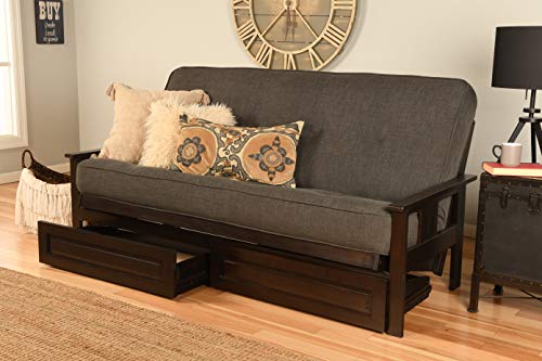 Kodiak Furniture Monterey Frame with Fabric Mattress in Espresso/Charcoal Gray