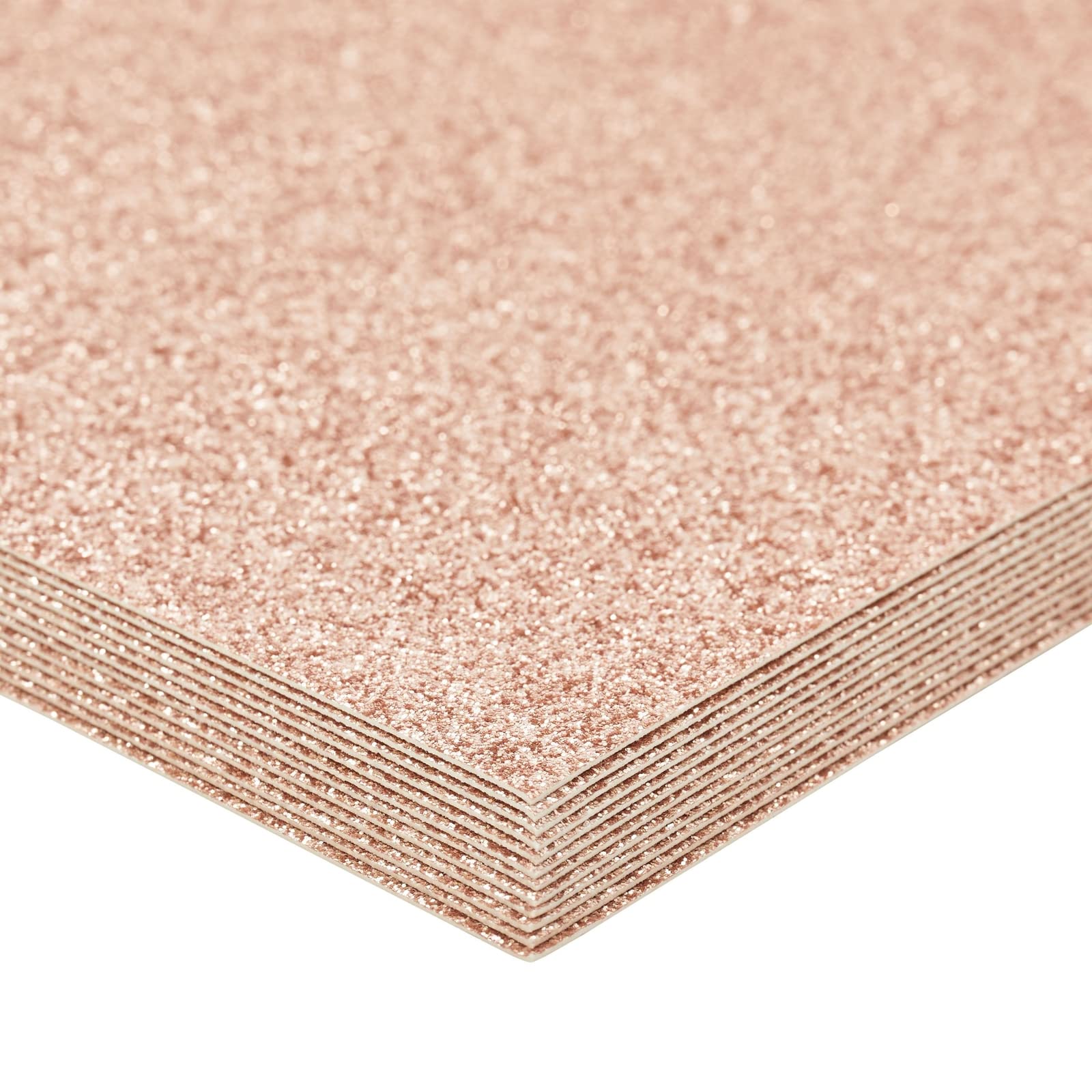 Bright Creations 24 Sheets Rose Gold Glitter Cardstock Paper 8.5 x 11 for Scrapbooking, DIY Projects, Arts and Crafts (280gsm)