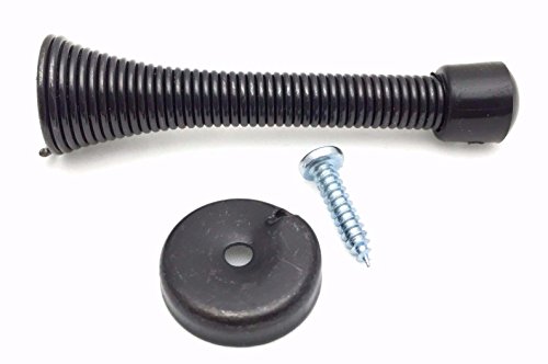 Colester Direct Qty 10 Spring Door Stop with Rubber Stopper, Spring Length 3 1/8", Overall Length 3 1/2" (Oil Rubbed Bronze)