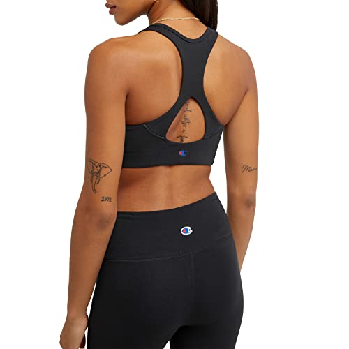 Champion Women's Authentic Sports Bra, Black Wave Script, XX-Large