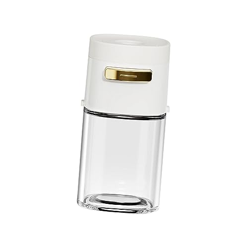 ＫＬＫＣＭＳ Pepper Container, Seasoning Shaker, Push Type Salts Control Bottle Seasoning Jar, Ration Spice Dispenser for Camp, Kitchen, Salts, Spice, Sugar, White