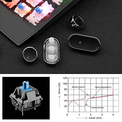 Funtasica Mechanical Gaming Keyboard RGB Backlit 104 Keys for PC, White Round Keycap, 440x154x34mm