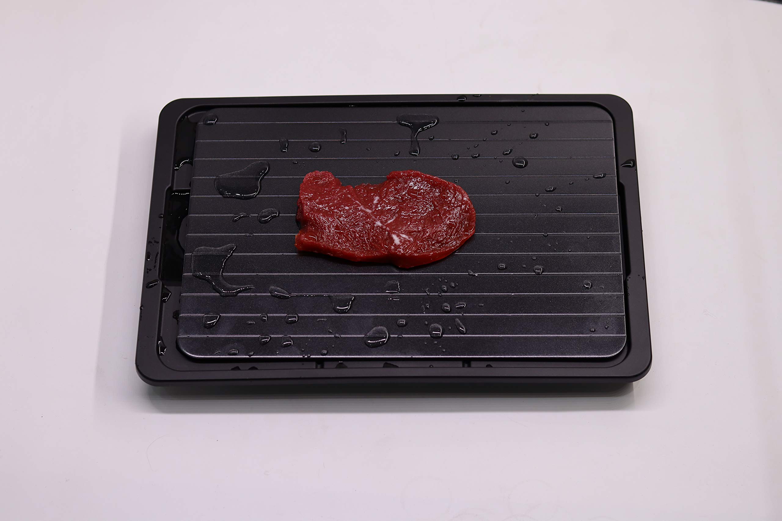 Duck Retail Defrosting Tray | Thawing Plate for Fast defrosting of Frozen Foods | Premium Quality Defrost Tray | with Bonus Drip Tray| Extra Thick (4mm) Non-Stick