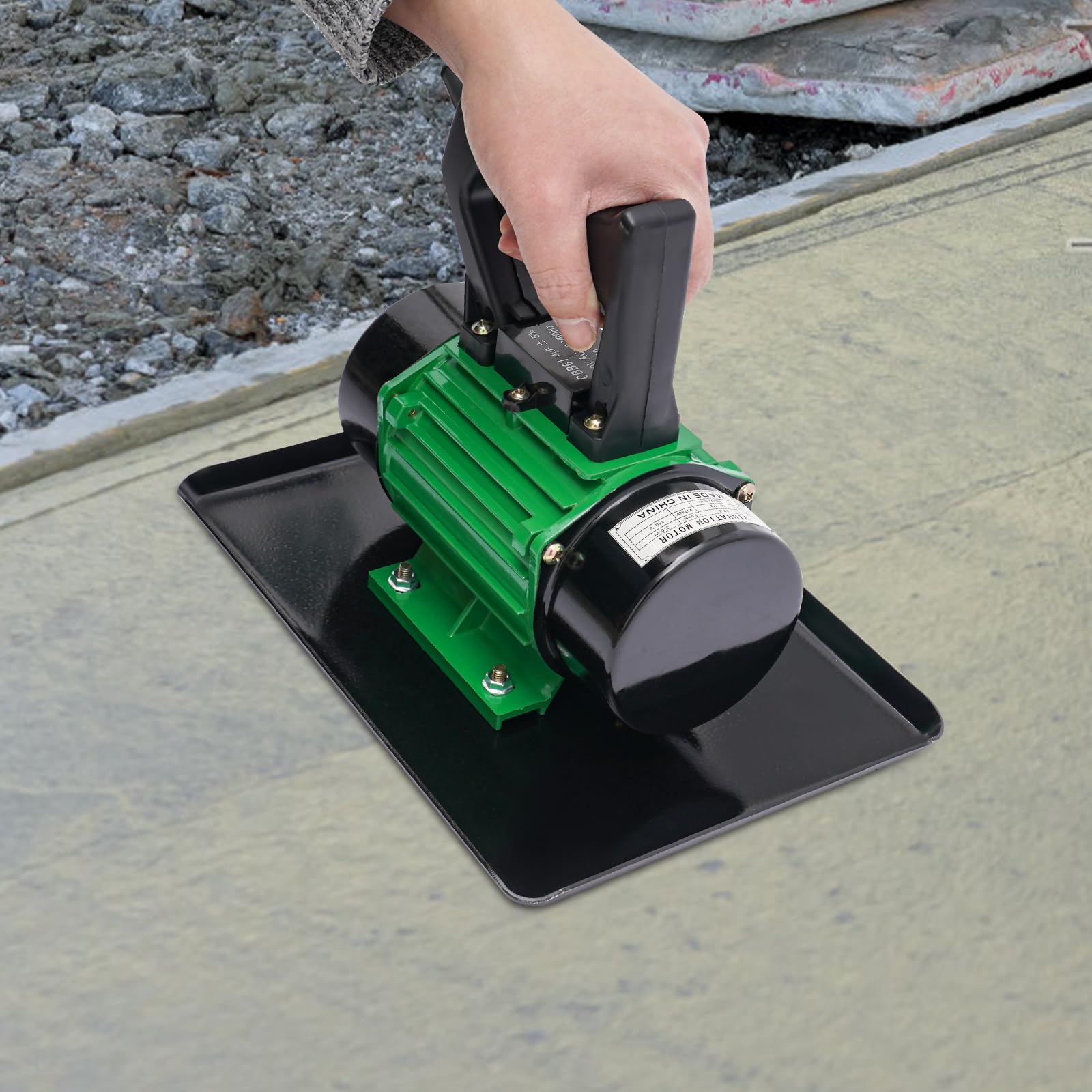 Electric Concrete Vibrator Motor, 110V 370W Portable Cement Vibrating Machine,3500 RPM, 220.46 LBS Vibration Force, Handheld Table Motion Concrete Vibrator Machine for Cement Leveling Works