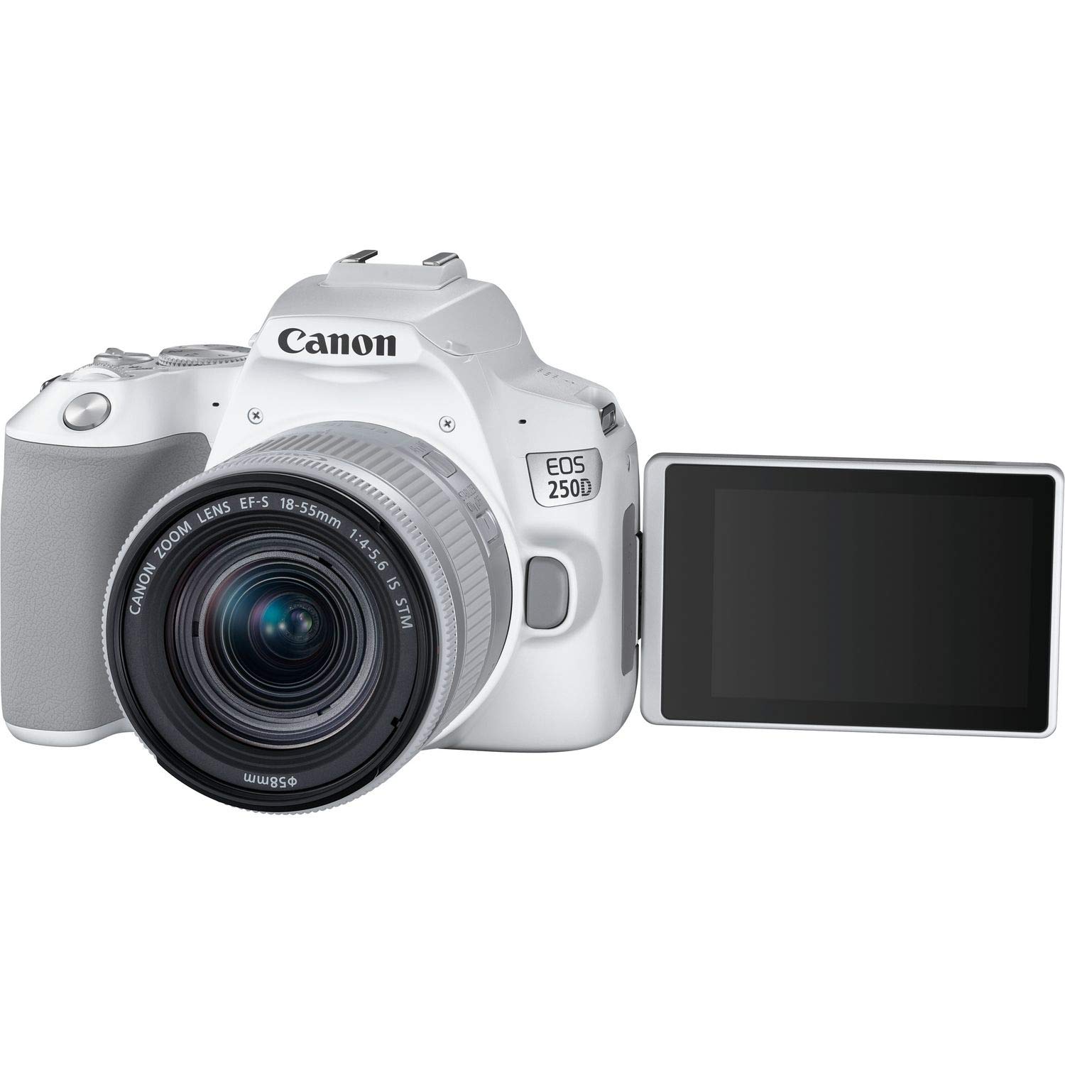 Canon EOS 250D (Rebel SL3) DSLR Camera w/ 18-55mm is STM Lens (International Version) No Warranty (White)