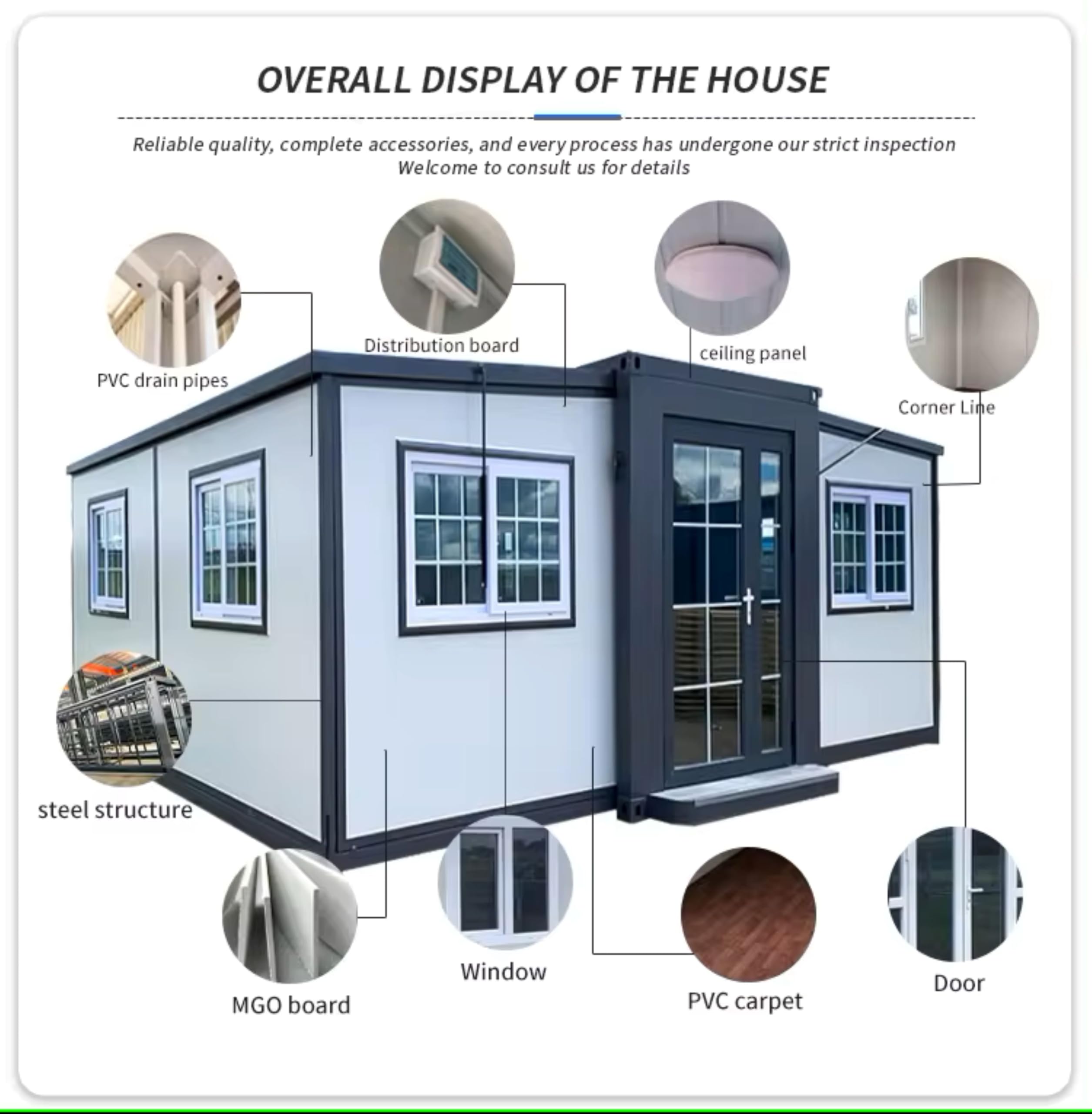 Fully Equipped 20ft Modern 2024 Luxury Prefabricated Container House 3 Bedroom 1 Bathroom 1 Kitchen - Modern Prefab Villa, Insulated Expandable Container, Mobile Tiny Home, Free Electric Water Heater