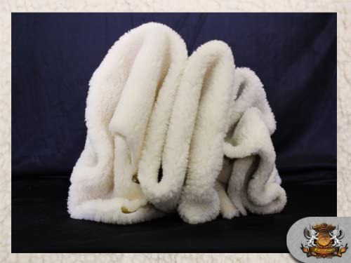 Heavy Duty Sherpa Sheep Skin 60" Wide - 21oz per Yard, 7.7mm Sold by The Yard (Ivory)