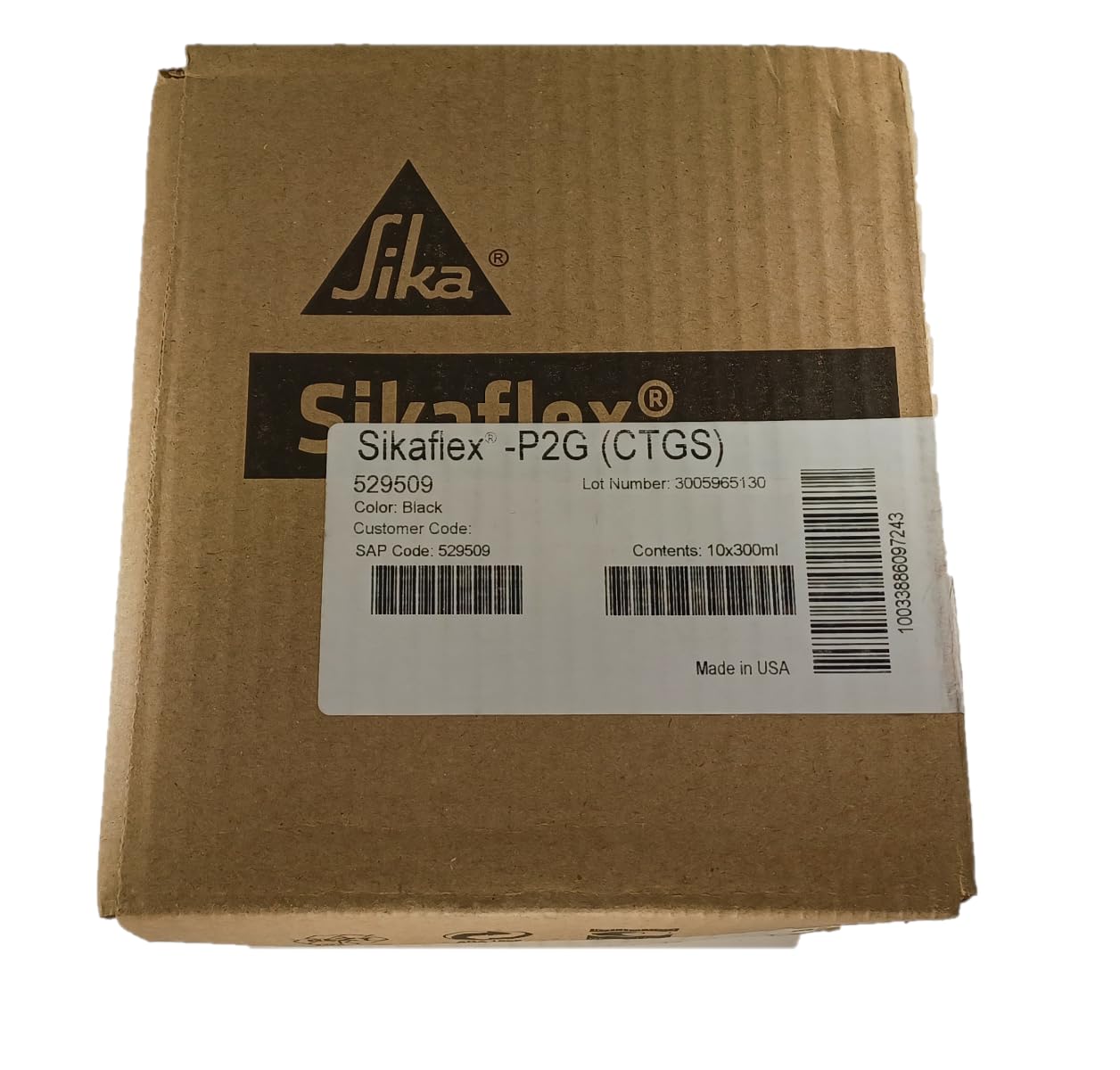 Case Sika P2G Auto Glass Urethane, Adhesive, Primerless to Glass 10 Tubes