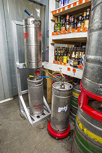 Slim Beer Keg Dolly Sturdy Rolling Cart for Keg Transportation and Storage of Slim Quarter Barrel Kegs