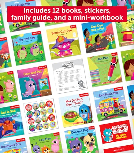 Laugh-A-Lot Phonics: Short Vowels (Parent Pack): 12 Engaging Books That Teach Key Decoding Skills to Help New Readers Soar