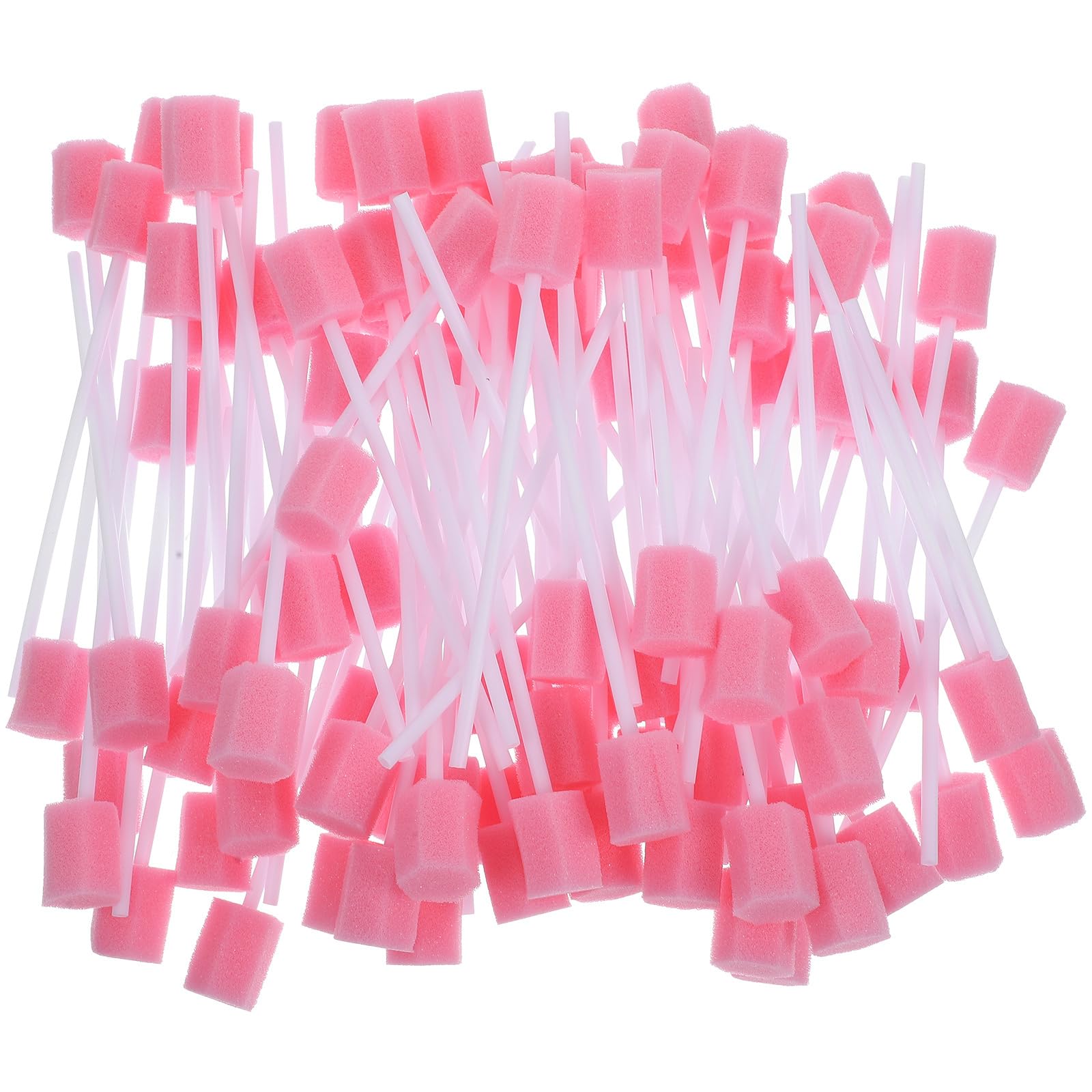 Disposable Oral Swabs 150Pcs - Mouth Swabs for Elderly, Adults & , Unflavored & Oral Care Sponge Swabs (Pink)