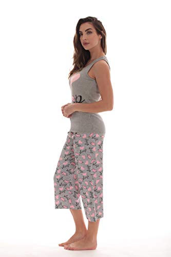 Just Love Womens Pajamas Cotton Capri Set 6329-10381-GRY-3X