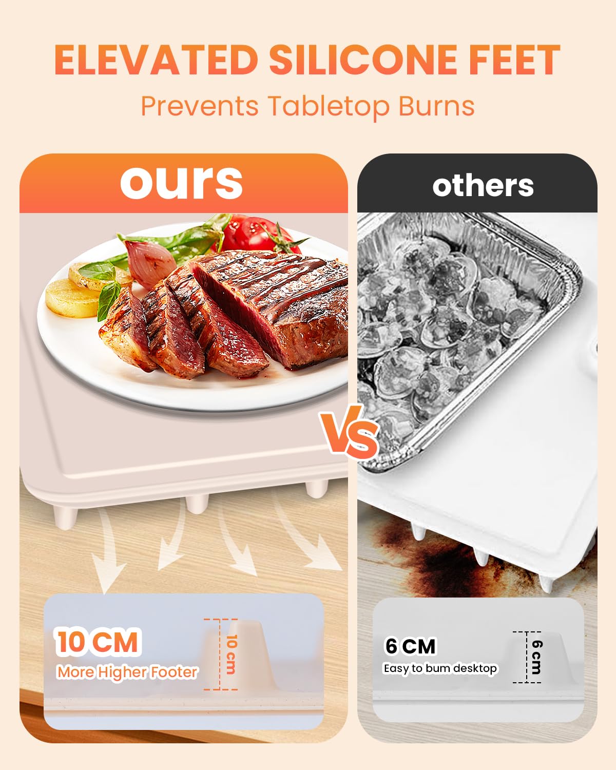 Electric Food Warming Mat with 9 Adjustable Temperature, Silicone Food Warming Tray for Buffet, Food Warmer for Countertop With Child-Lock & Auto Shut-Off, Food Heating Mat for Parties, Everyday
