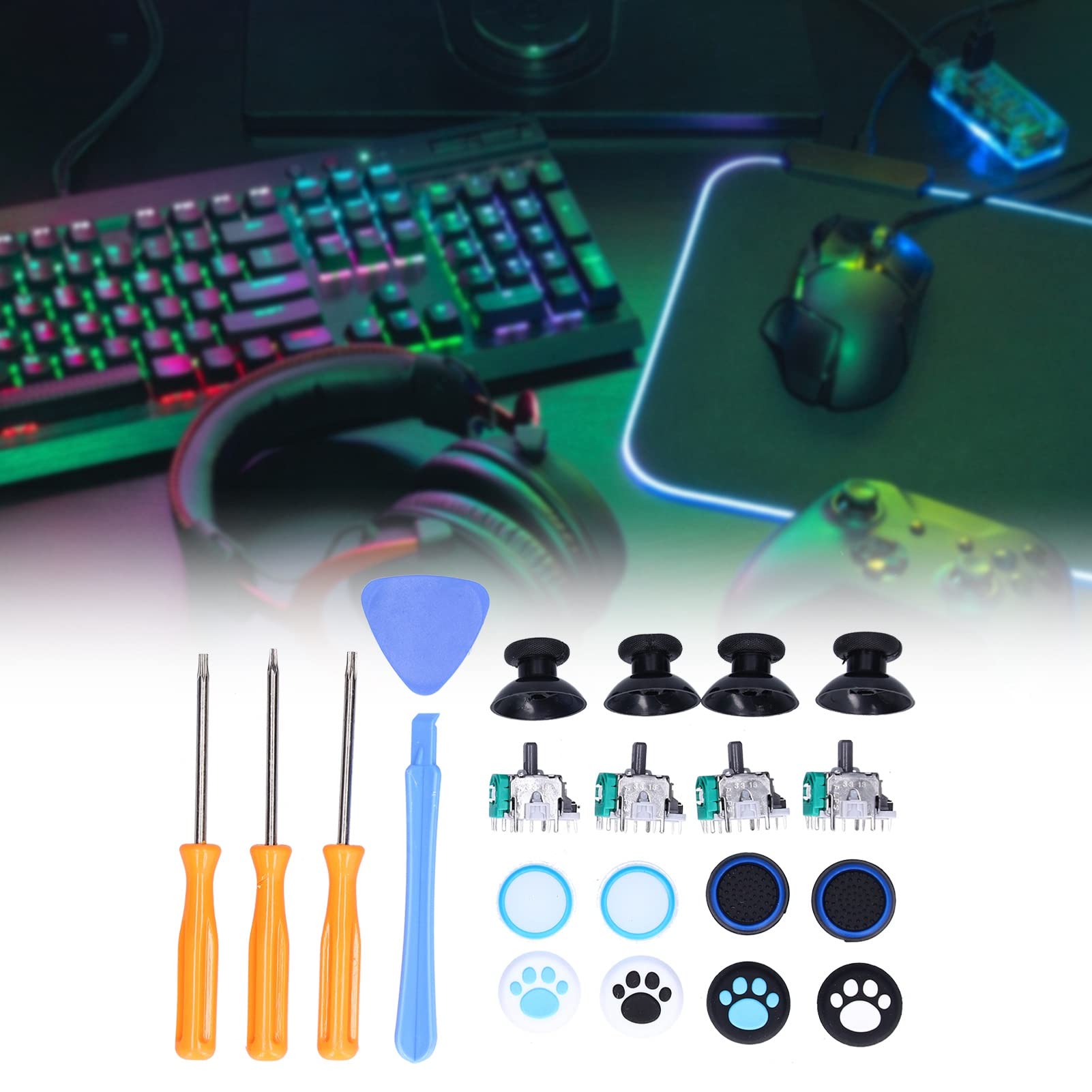 CHICIRIS Repair Tools Kit, Practical Humanized Wear Resistant Joysticks Repair Kit for Controller