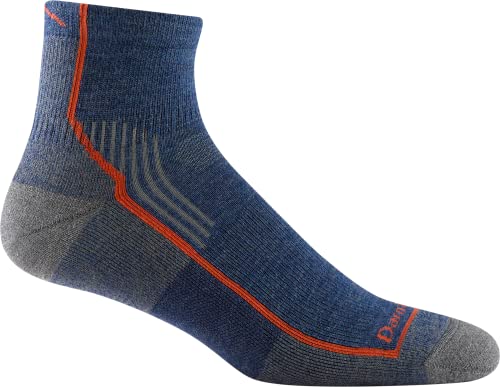 Darn Tough Men's Hiker Quarter Midweight with Cushion Hiking Sock (Style 1959) - Dusk Denim, Large
