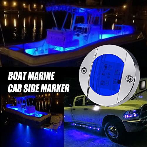 ikasus Round Trailer LED Marker Clearance Tail Lights,12V/24V Waterproof Led Trailer Light,Green 6 LED Stop Turn Tail License Brake Running Light Lamp for Trailers Boat Trailer Truck Marine Camper RV