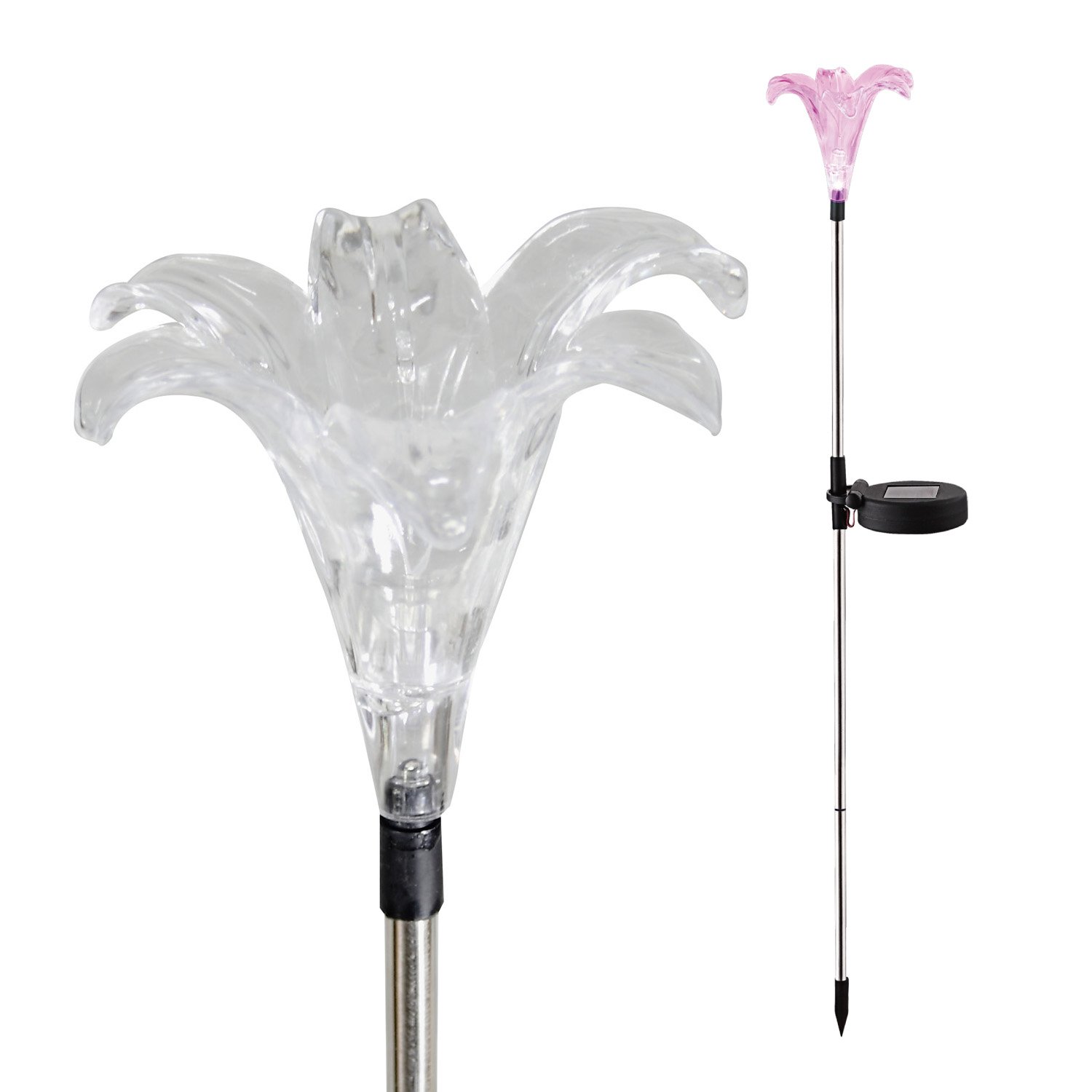 Outdoor Solar Powered Landscape Light - Color Changing Decorative LED Stake Lamp In-ground Landscaping Lighting for Garden Patio Yard Lawn Pathway Flower Bed Decor Decorations Figurine Lily Flower