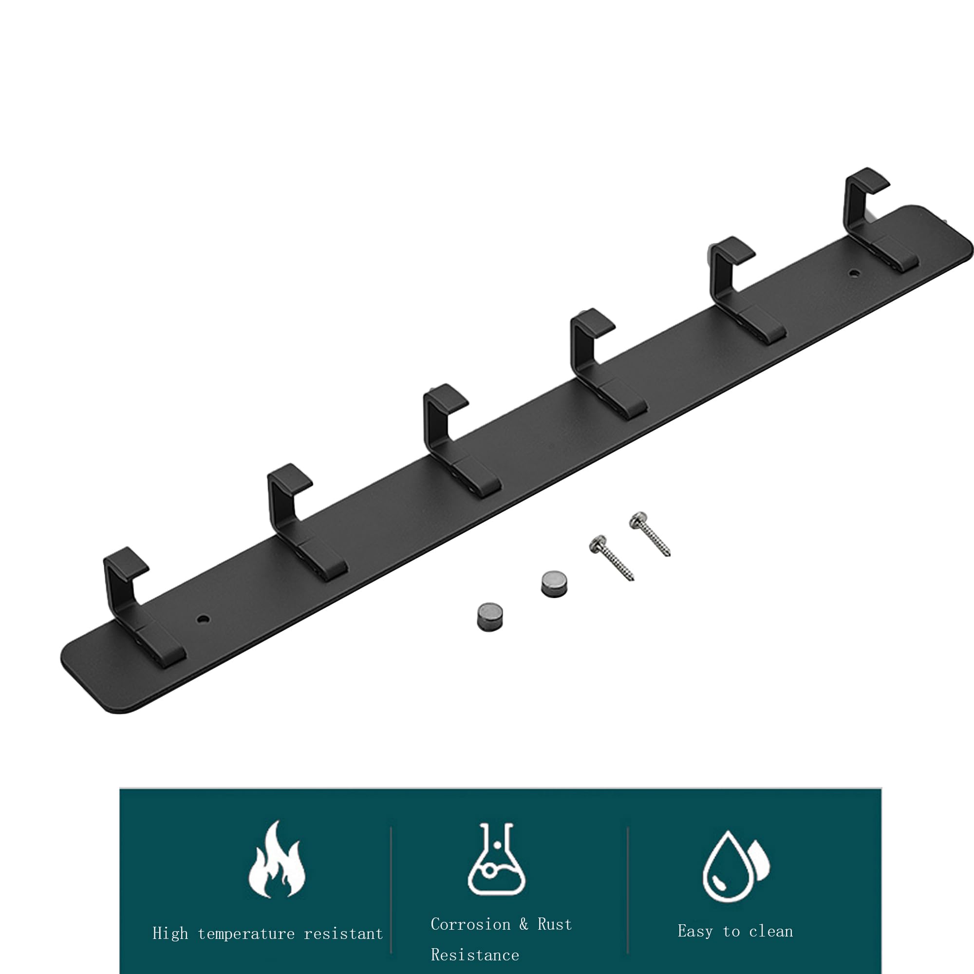 Geobella Wall mountde Coat Rack(2-Pack) 6 Hanging Hooks Entryway Bedroom Bathroom Kitchen for Coat Hooks,Glue Installation Does Not Require Drilling