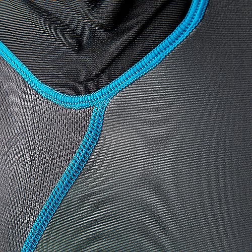 CHAMPRO Men's Standard Bull Rush Football Compression Shirt with Integrated Cushion System, Charcoal, Black Inset, Large