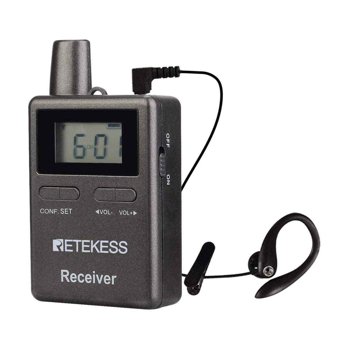 Retekess TT105 Tour Guide Receiver with Earphone,Wireless Church Translation,Audio Tour Guide System,Interpretation,Training,Court(1 Receiver)