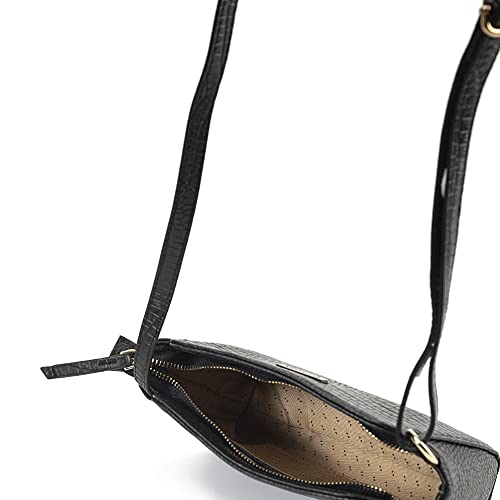 Crossbody Bags for Women-Small Vintage Leather Multi Pocket Shoulder Sling Womens Purses and Handbags (Black-3)