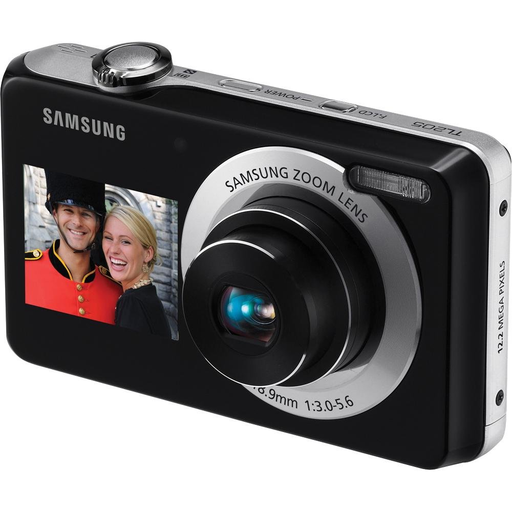 Samsung TL205 12 Megapixel Digital Camera with 3x Optical Zoom, Dual LCD Screens, Smart Auto, Digital Image Stabilization, Silver