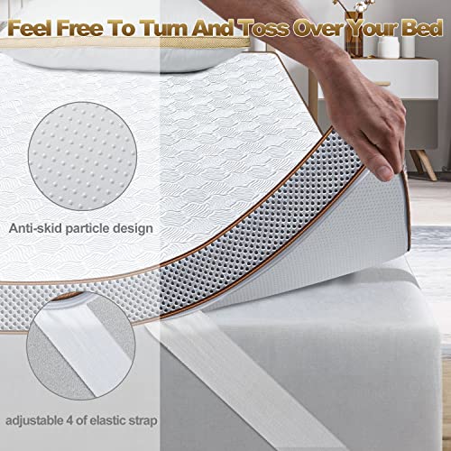 Slybear 2 Inch Memory Foam King Mattress Topper - Cooling Gel Mattress Topper for King Size Bed with Removable Cover, Pressure Relief Ventilated Mattress Pad for Back Shoulder Pain