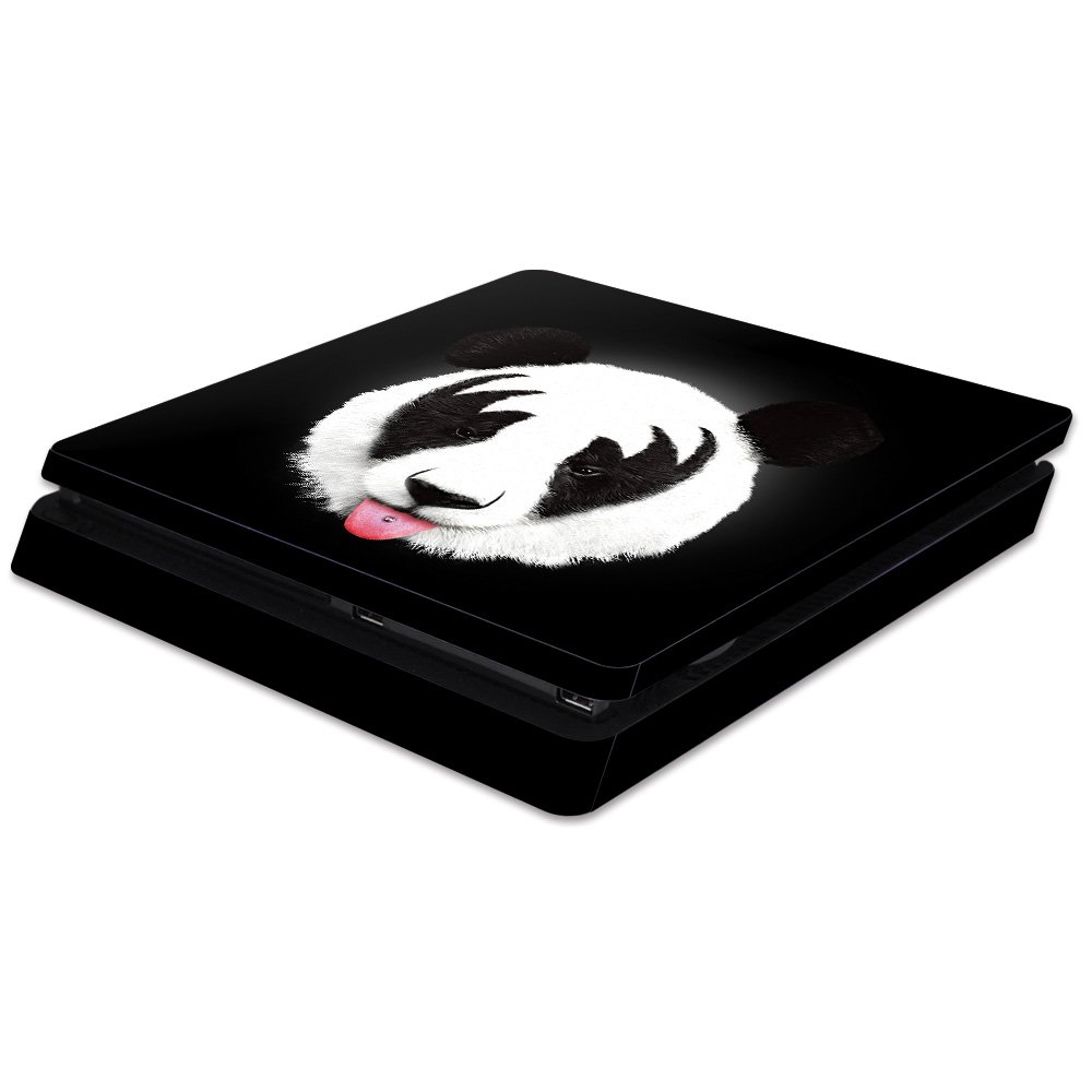 MightySkins Skin Compatible with Sony PS4 Slim Console - Rock N Roll Panda | Protective, Durable, and Unique Vinyl Decal wrap Cover | Easy to Apply, Remove, and Change Styles | Made in The USA