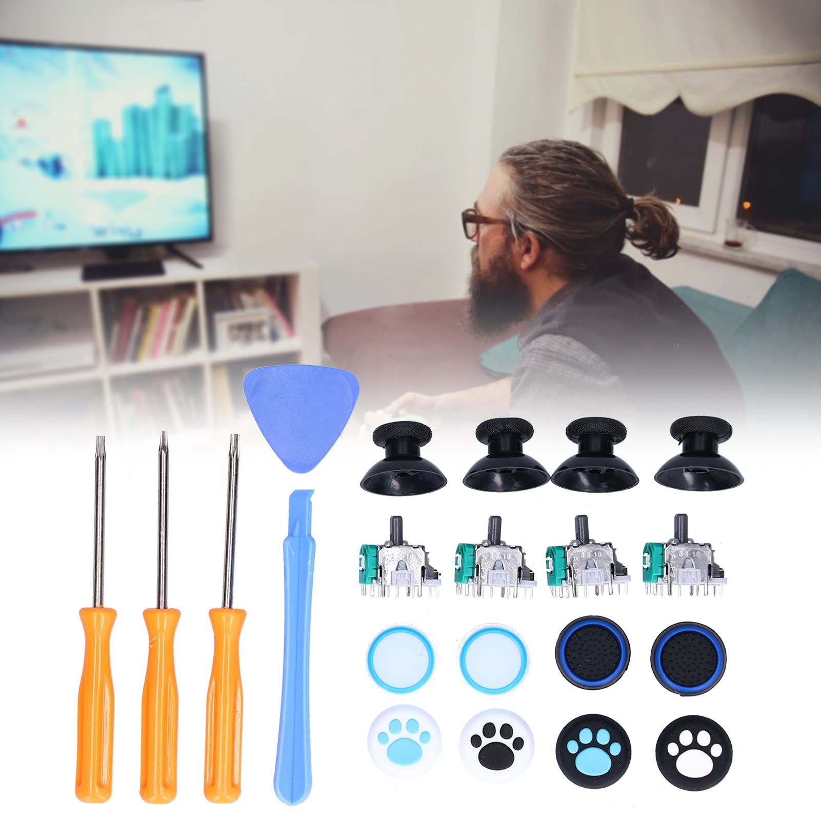 CHICIRIS Repair Tools Kit, Practical Humanized Wear Resistant Joysticks Repair Kit for Controller