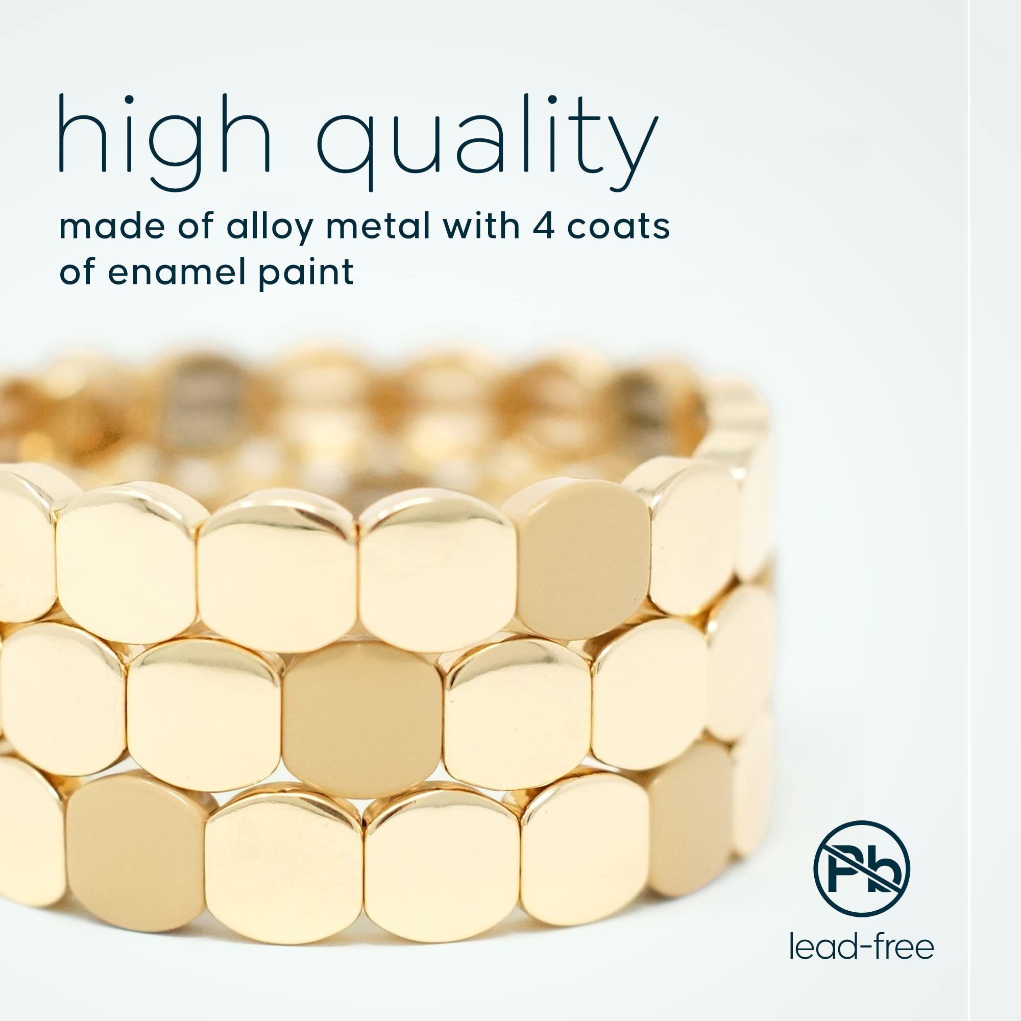 Cedar and Ink Stackable Bracelets, Tile Bracelets for Women, Stackable Enamel Bracelets, Enamel Bangle Bracelet, Gifts for Women - Gold Honeycomb