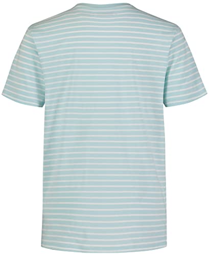 Calvin Klein Boys' Short Sleeve Striped Crew Neck T-Shirt, Soft, Comfortable, Relaxed Fit, Linear Light Blue GB47, 5