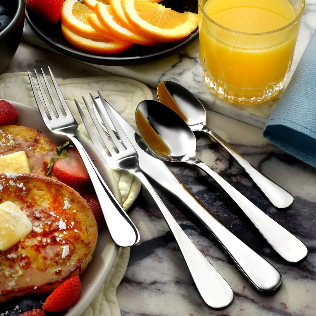 Liberty Tabletop Annapolis 43 Piece Flatware Set Service for 8 Includes 3pc Serving Set Mirror (Bright) Finish MADE IN USA