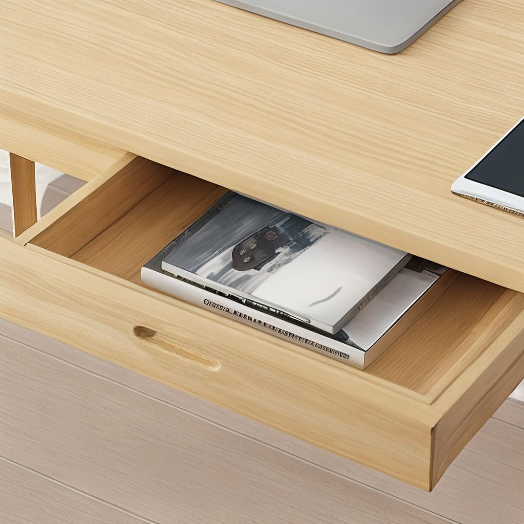 DELLMAO Writing Computer Desk Office Desk Computer Table Study Writing Desk with 2 Drawers for Home Office Modern Furniture