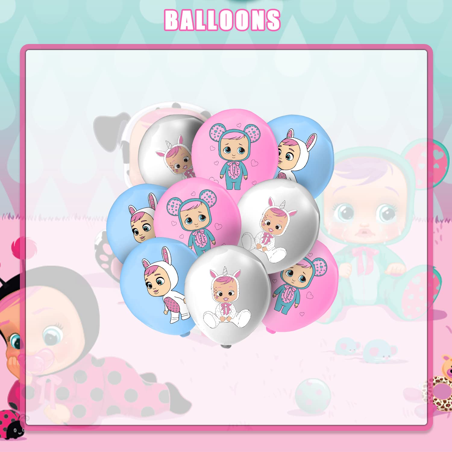 Cry Babies Birthday Party Supplies Set Favors for Gril Decorations Includes Plates Cake Cupcake Toppers Cups Tableware Napkins Backdrop