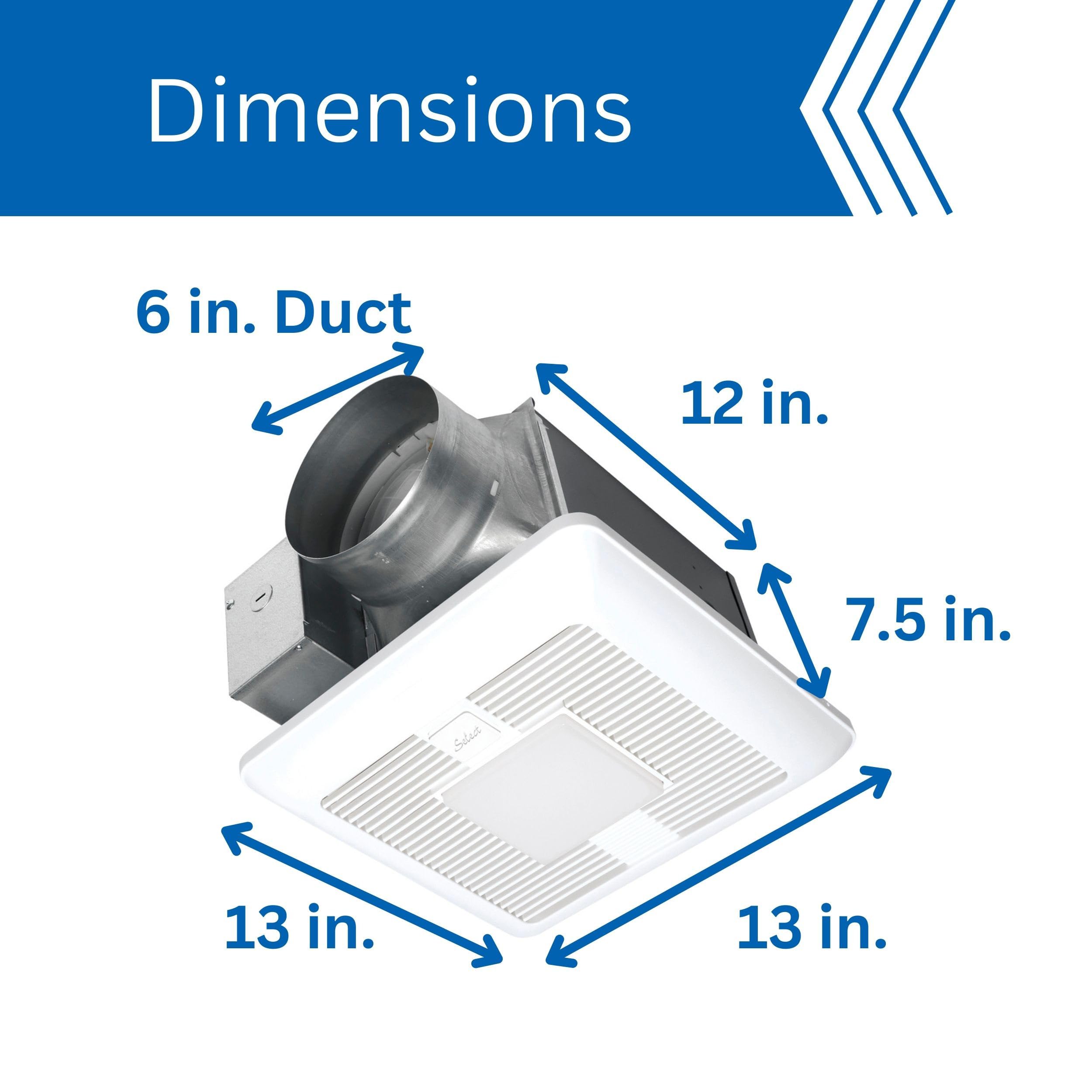 Panasonic FV-1115VKL2 WhisperGreen Select Ventilation Fan with Light and Speed Controls - 110-130-150 CFM - Quiet Ceiling Fan