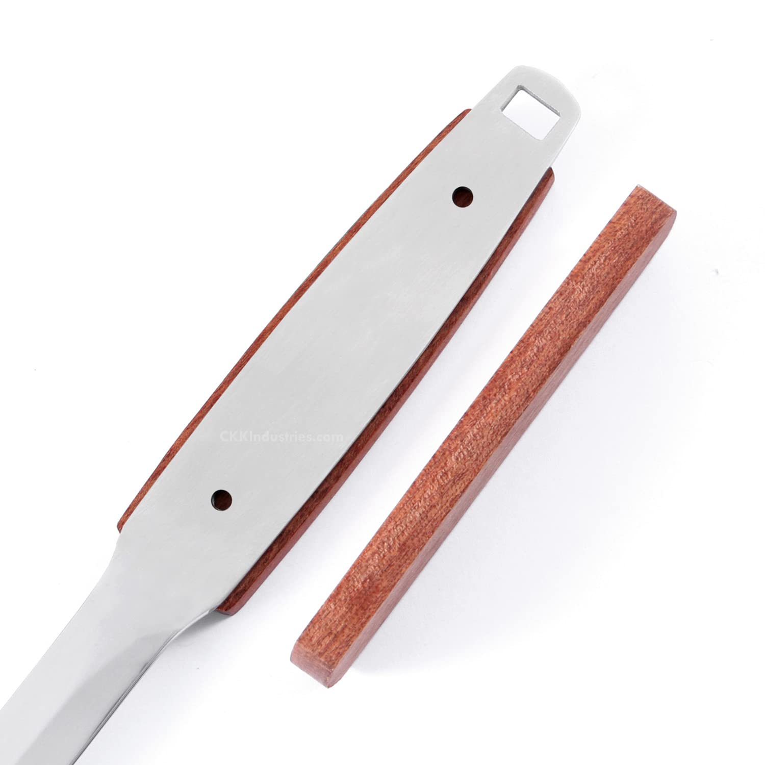 EZSMITH Letterman Knife Kit - DIY Fixed Blade Knife - (Blade Blank & Pinstock w/Pre-machined Bloodwood Handle Blanks) - (USA Design) - (Gift Boxed) - (by KnifeKits)