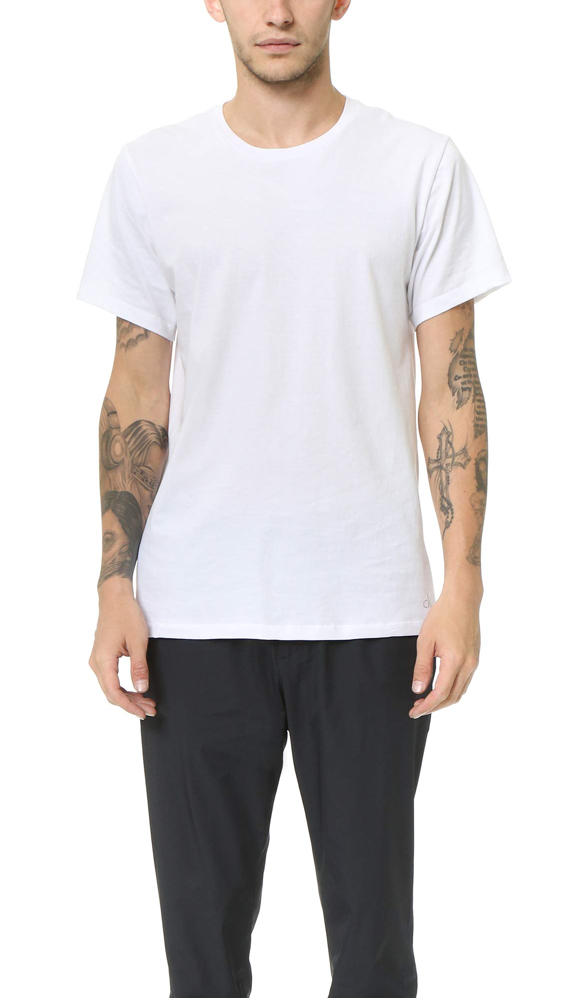 Calvin Klein Men's Cotton Classics Multipack Crew Neck T-Shirts, White (3 Pack), Large
