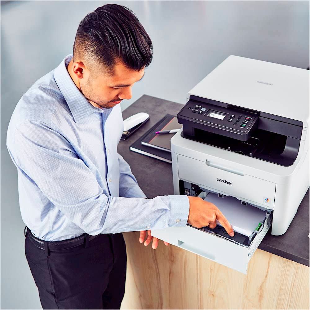 Brother HL-L3290CDW All-in-One Compact Digital Color LED Wireless Laser Printer - Print Copy Scan - USB and WiFi Connectivity, 25 ppm, 36 ppm, 600 x 2400 dpi, Auto Duplex Printing, 512MB RAM (Renewed)