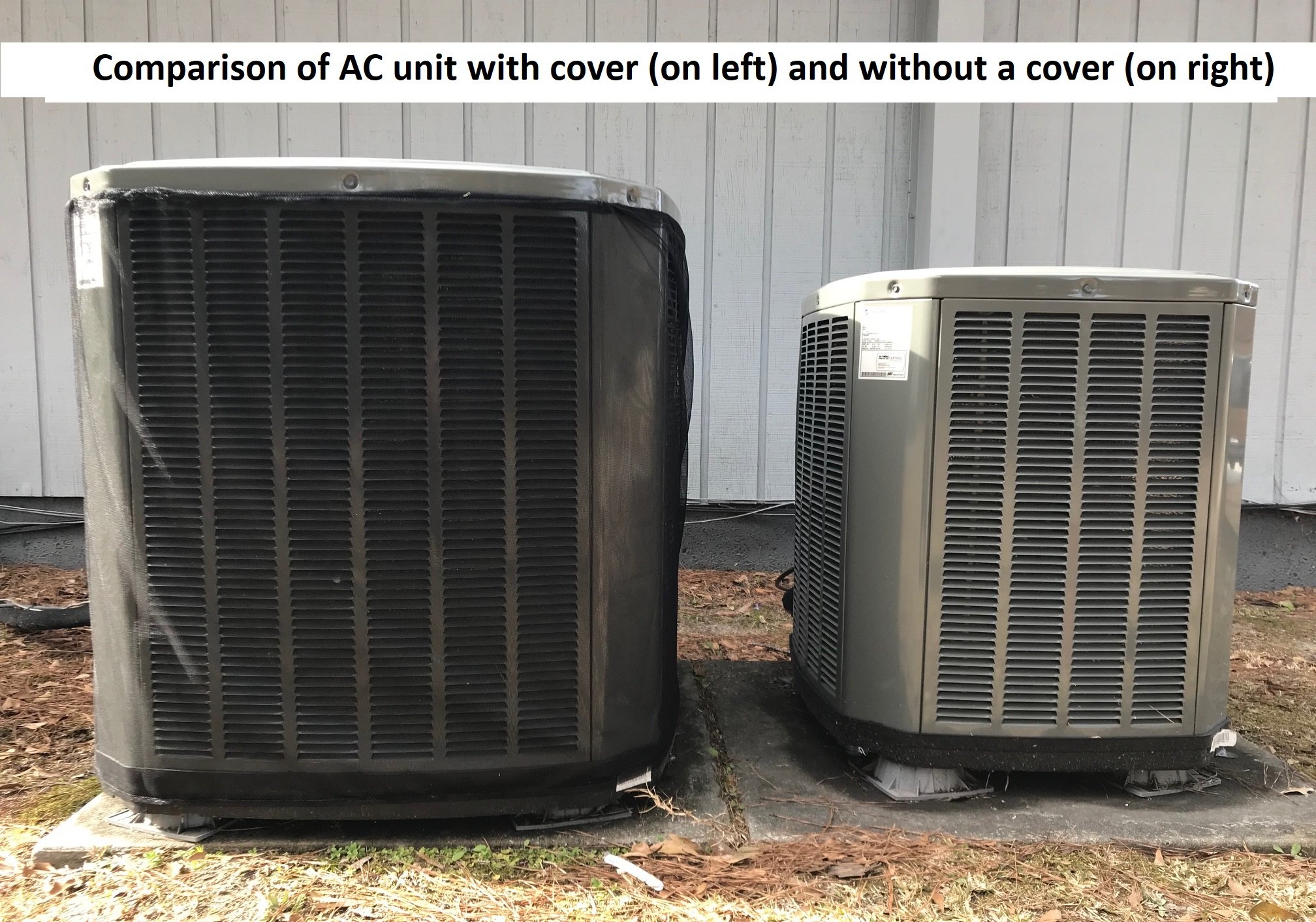 MESH Air Conditioner Cover: CUSTOM AC Cover designed to PROTECT coils from clogging - leaves, grass, cottonwood, dust and debris
