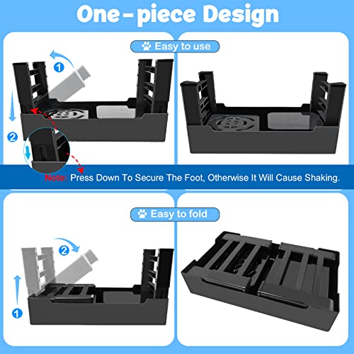 ikuso 2-in-1 Elevated Slow Feeder Dog Bowls 4 Height Adjustable Raised Dog Bowls with No Spill Water Bowl and Non-Skid Silicone Mat Non-Toxic Slow,Mess Proof,Non-Tip,Protect Dog Spine