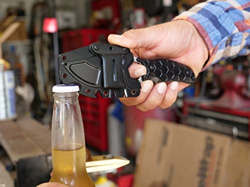 CAMILLUS Comb 7.25" Clip Point Blade Durable Corrosion-Resistant 420 Stainless Steel Outdoor Survival Hunting Fishing Camping Fixed Blade Knife, Molded Sheath with 4 Additional Functions Included