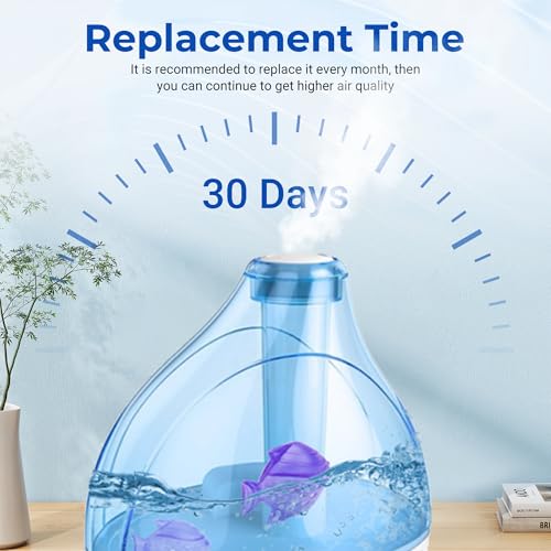 Funmit 12 Pack Universal Humidifier Cleaner Fish Compatible with Almost All Humidifiers and Fish Tanks, Purifies Water, Prevents Hard Water Build-Up, Reduces Scale, Purple