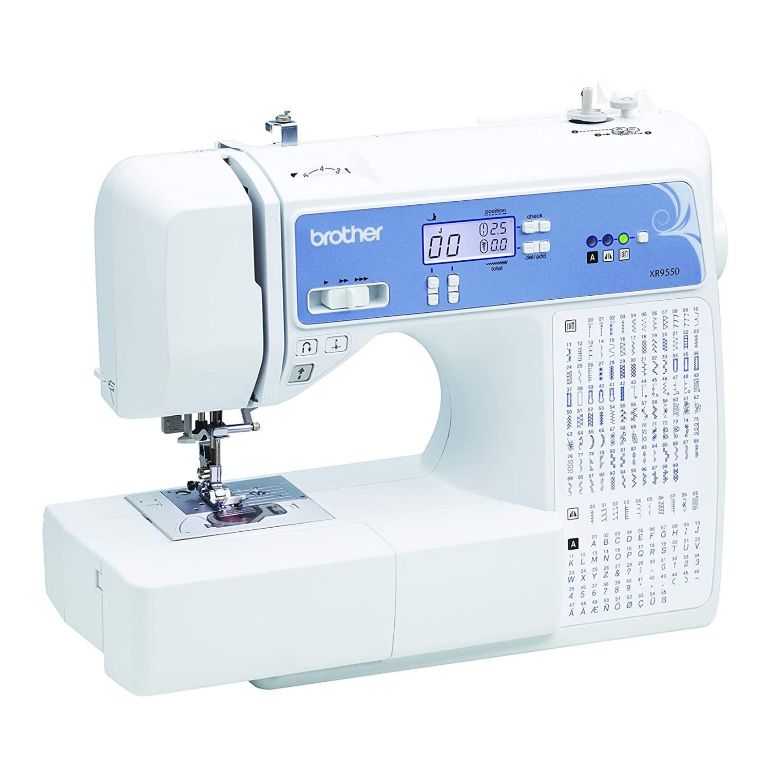 Brother XR9550 Sewing and Quilting Machine (White) Bundle with 36-Piece Bobbins and Sewing Threads with Case (2 Items)