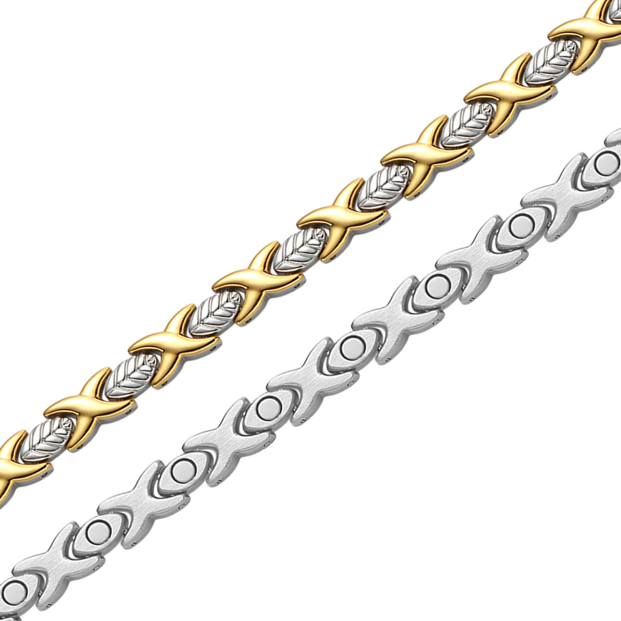 chaninely Titanium Magnetic Bracelets for Women Elegant Steel Bracelets Adjustable