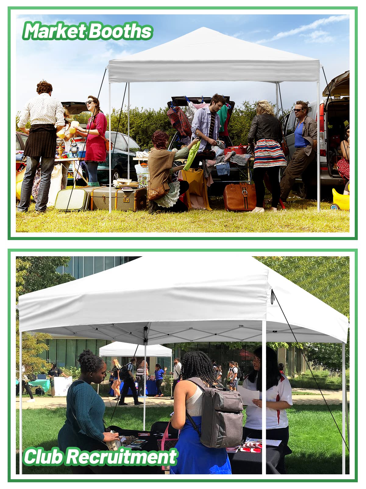 Canopy Replacement Top Cover for 9.5x9.5ft Pop Up Canopy, Tent Top Cloth with 4pcs 9.8 ft Fixed Ropes, Sun Waterproof Shade for Outdoor Garden Patio Picnic Camping - Grayish White